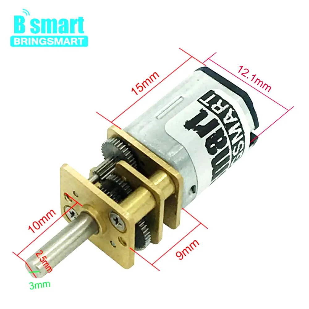 Bringsmart DC 기어 모터 역방향 제어 저소음, DIY 전자 장비 장난감 미니 기계용, 3V, 6V, 12V, 15 ...