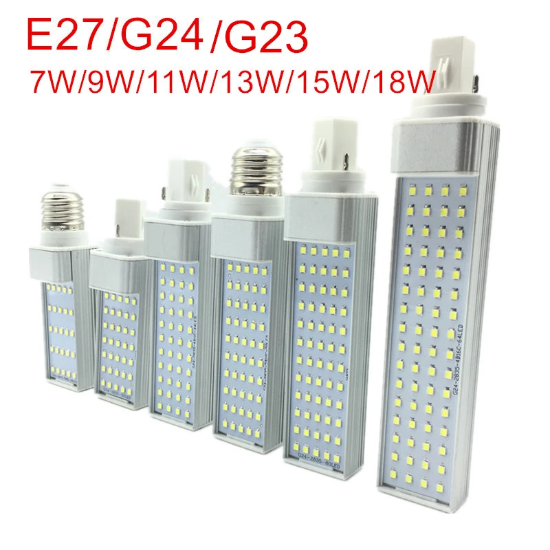 G23/e27/g24 Led Horizontal Bulb 7w 9w 11w 13w 15w 18w Led Indoor ...