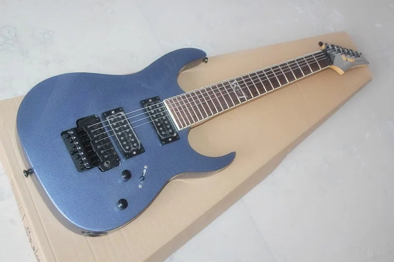 Top Quality Rosewood Fretboard 7 String Silver Blue Electric Guitar ...
