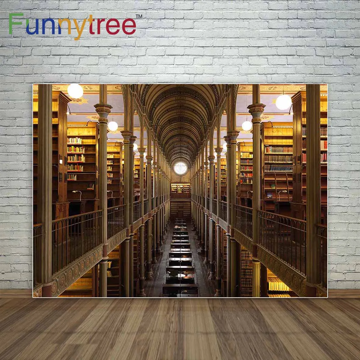 Funnytree Luxurious library backdrop decoration backgrounds for photo ...