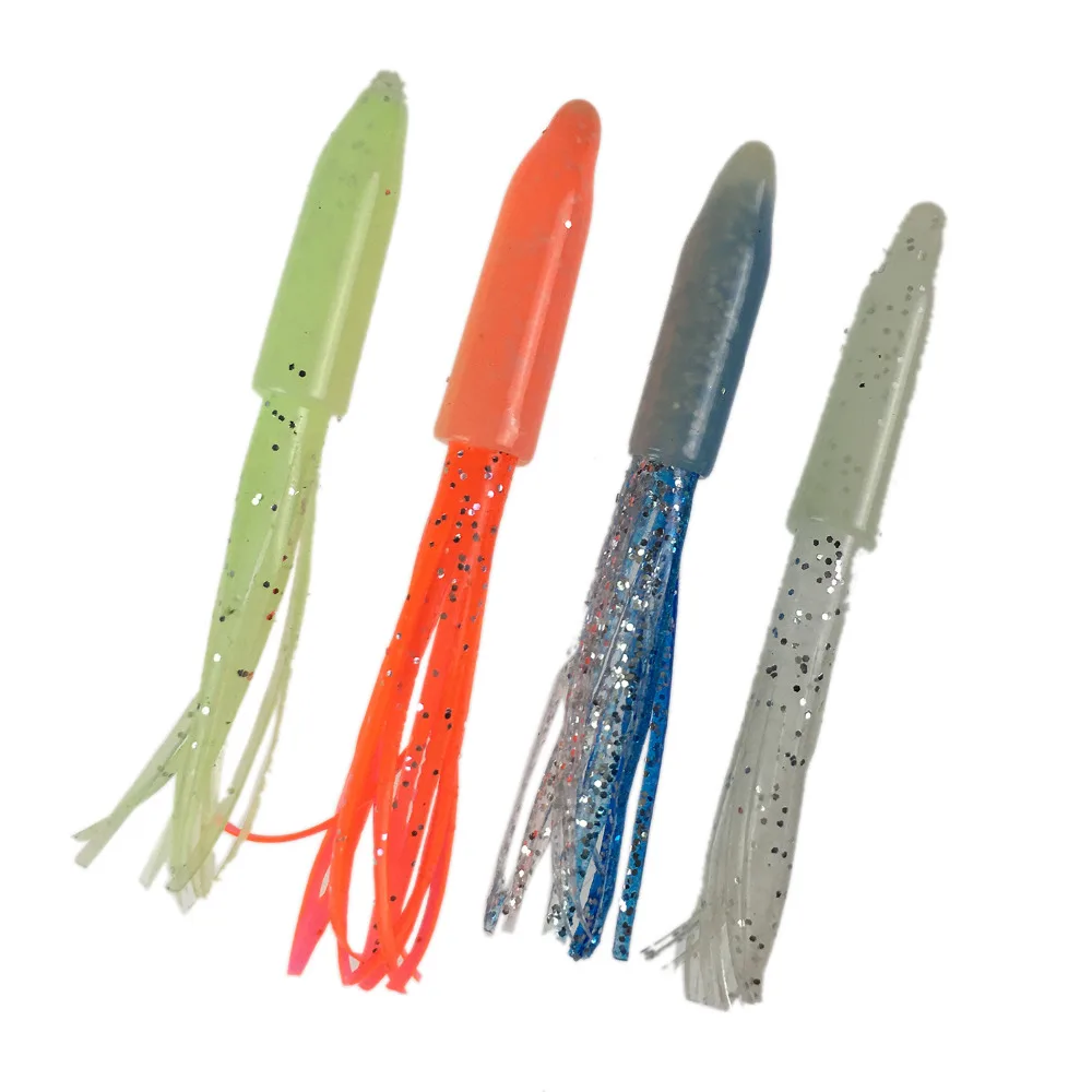 10 Pcs/Lot 5cm Squid Skirt Fishing Lure Silicone Baits Luminous Octopus ...