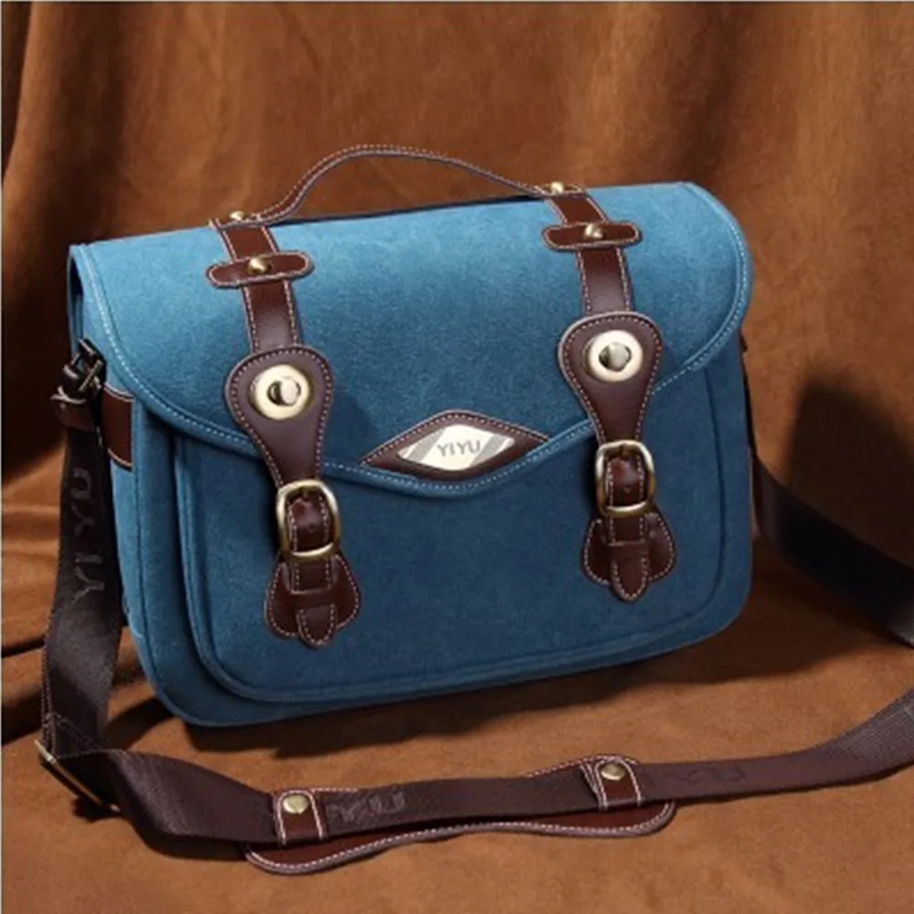 2016 Real Leather Vintage DSLR SLR Camera Shoulder Bag Vintage Canvas ...