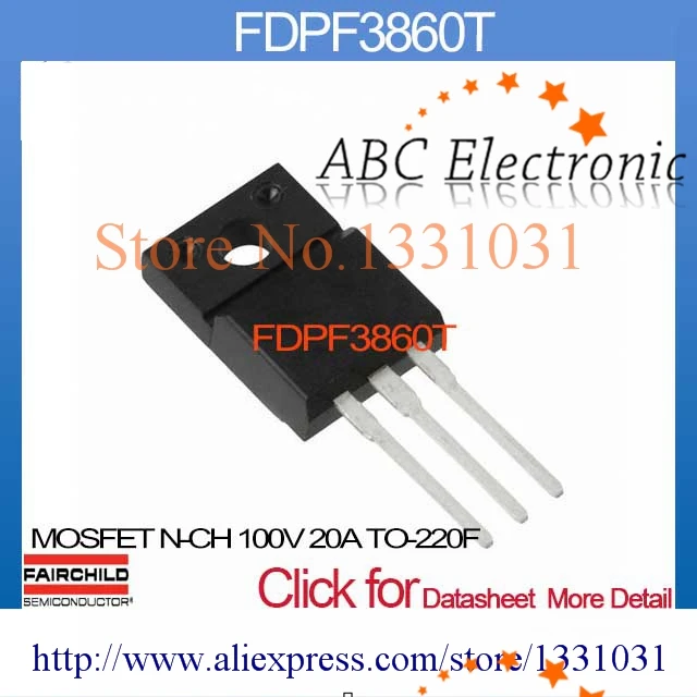 FDPF3860T-MOSFET-N-CH-100V-20A-TO-220F-FDPF3860T-3860-FDPF3860-3860T ...