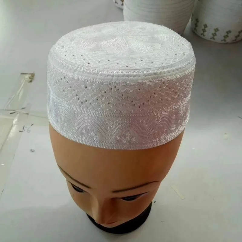 White Musulman Hats Beanie kippah Arabic Islamic Caps For Men Headscarf ...