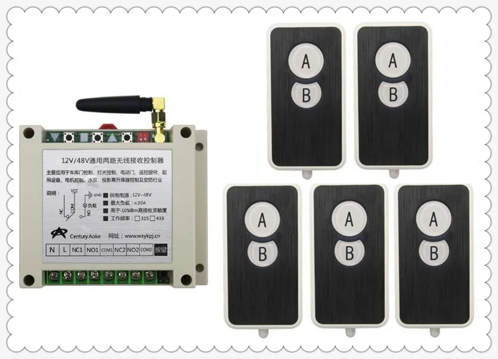 DC12V-24V-36V-48V-10A-2CH-RF-Wireless-Remote-Control-Switch-System-5 ...