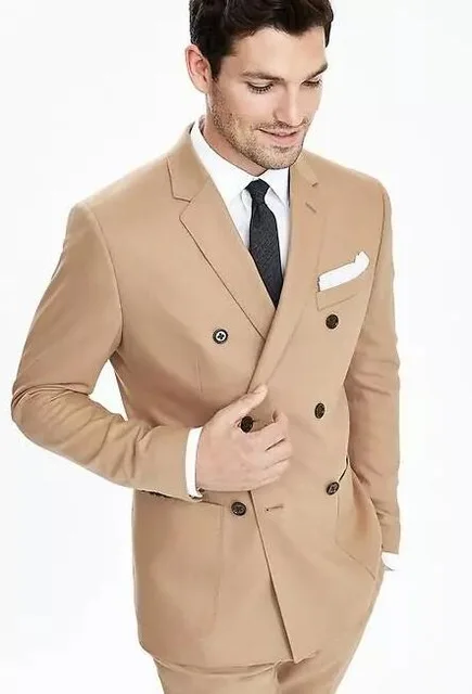 Tailor Made Brown Wedding Suits For Men Slim Fit Formal Groom Prom ...