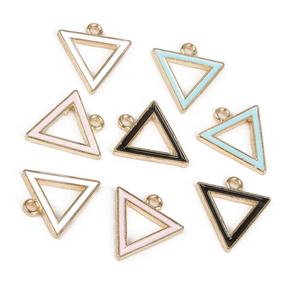 10pcs-lot-Pink-Black-Blue-White-Oil-Drip-Triangle-Shape-Charm-Pendant ...