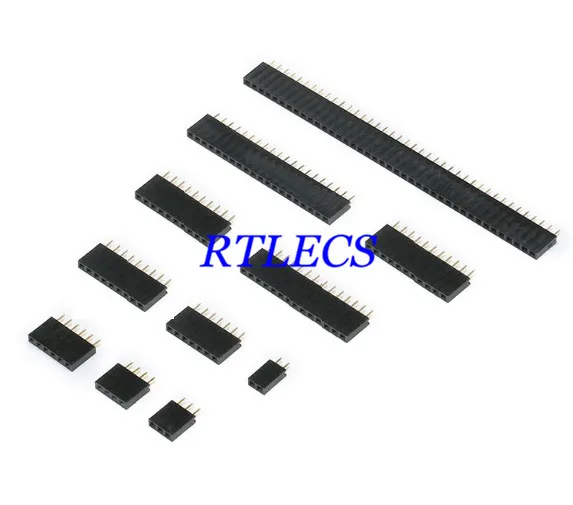 10pcs 0.100" 2.54mm PCB Female Header Single Row Pin Header Through ...