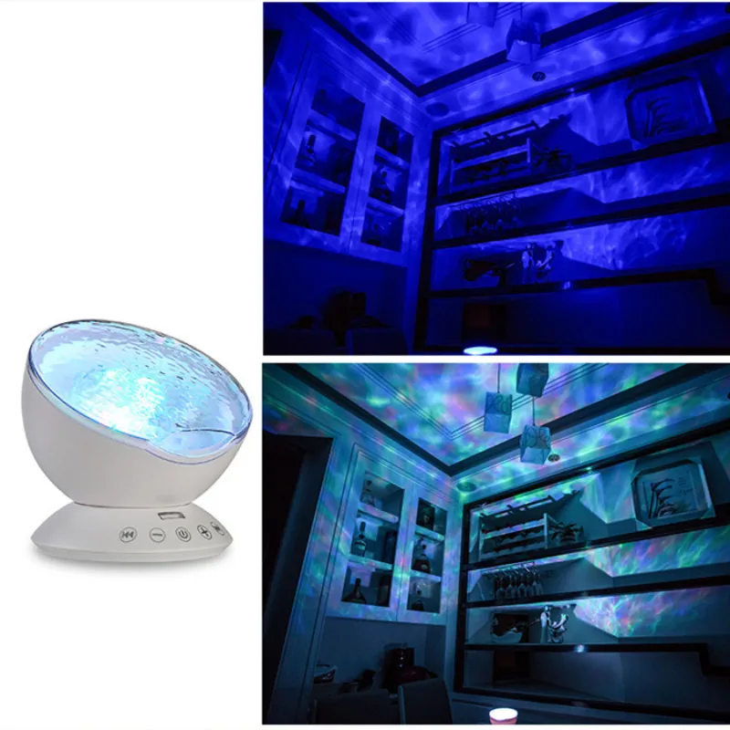 Ocean Wave Projector Night Light Remote Control Hypnotic music light ...