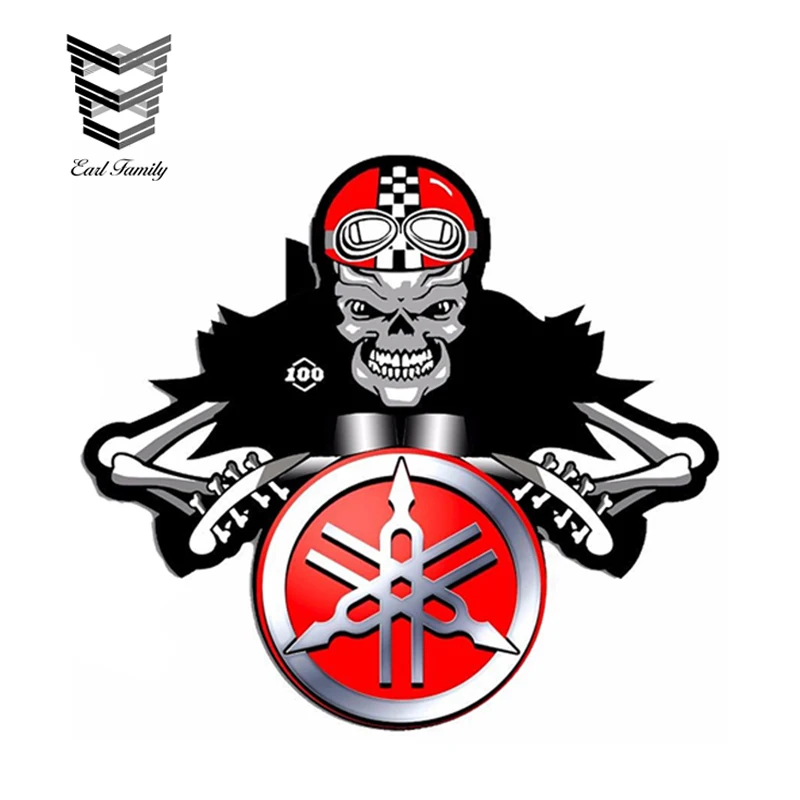 EARLFAMILY 12cm x 10cm VINYL STICKERS For YAMAHA SKULL RED AUTO MOTO ...