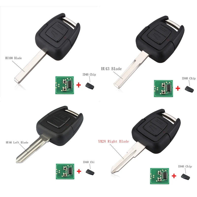 2Buttons Remote key Transponder Chip ID40 For Vauxhall Opel Astra ...