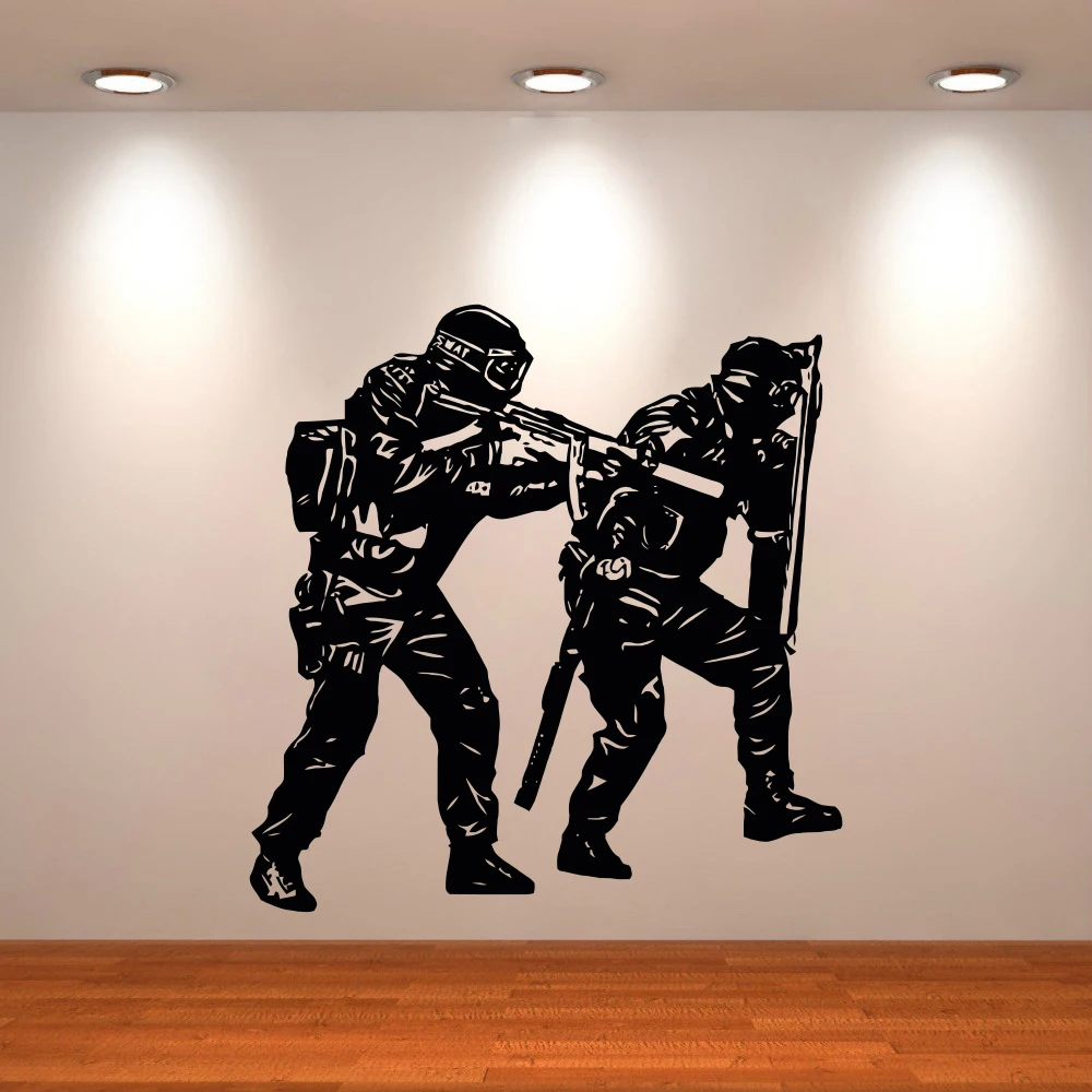 C100 Wall Art Removable Vinyl Decal Sticker Kid Room Police SWAT Team ...