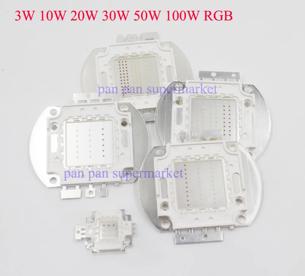 고출력 LED 램프 전구 RGB 칩, 3W 10W 20W 30W 50W 100 W 적색 녹색 청색 백색 다이오드 3 10 20 30 50 100 W 와트 COB|led ...