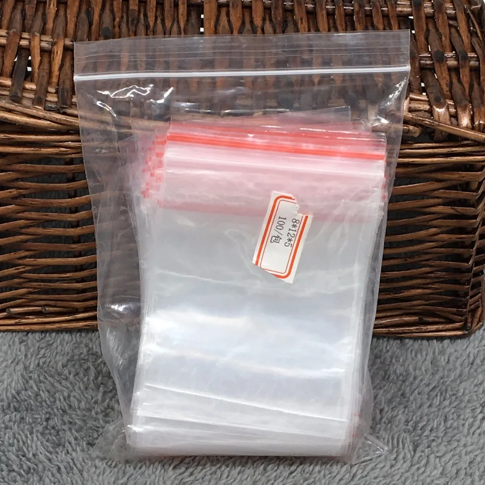 100pcs 8x12cm Zip Lock Bags Clear 2mil Poly Bag Reclosable Plastic ...