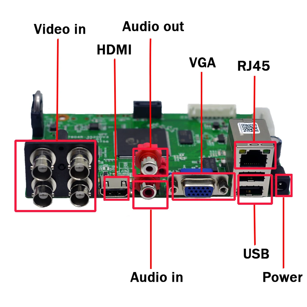 OUERTECH 5 in 1 AHD CVI TVI IP CVBS 4CH CCTV DVR board 1080N/1080P/5MP ...