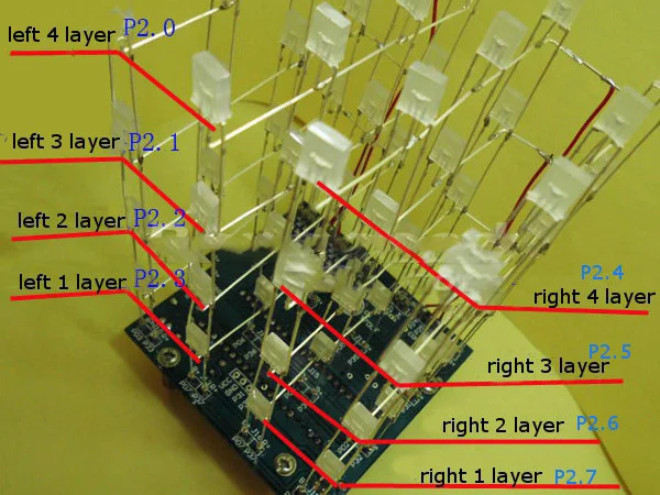 Led Cube 4x4x4 Schaltplan