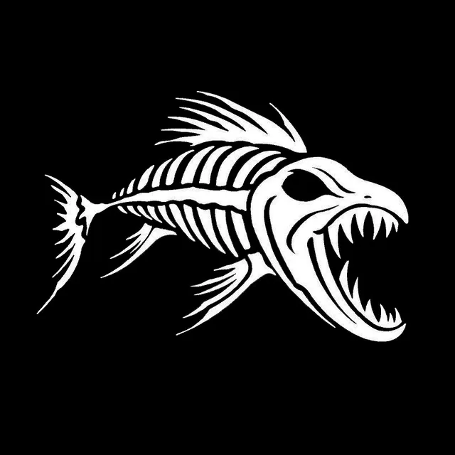 Skeleton Fish Bones #3 Vinyl Decal Sticker Kayak Fishing Car Window ...