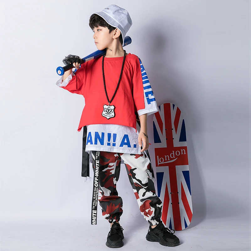 Modern Boys Street Dance Set Hiphop Summer Children Jazz Dance Costume ...