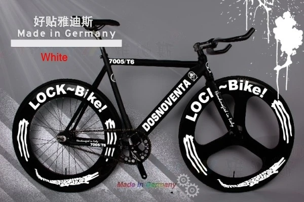 2Wheels LOCK BIKE Bicycle Wheels Rims Stickers Road Bike DIY Decal ...
