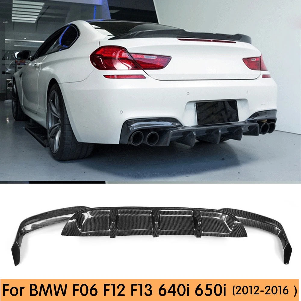 F12 Diffuser Lip Carbon fiber For BMW F06 F12 F13 M-Sport Rear Bumper ...