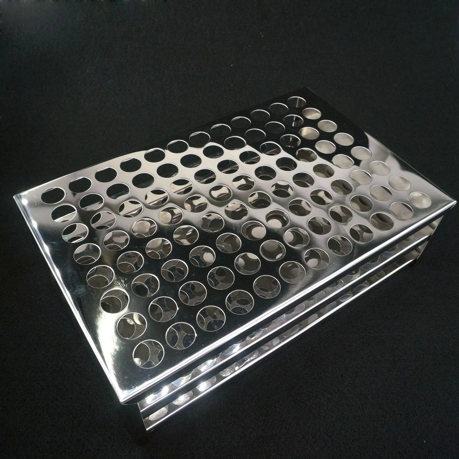 16mm Diam x 96 Holes Stainless Steel Test Tube Rack Holder Storage Lab ...