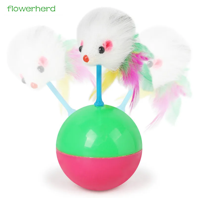 3Pcs-Tumbler-False-Mouse-Cat-Toys-Colorful-Feather-Mice-Ball-Funny ...