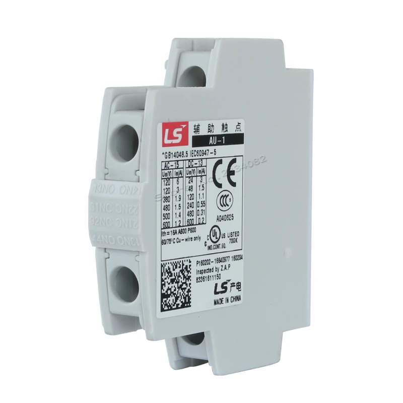 1NO 1NC Hubungi Modul Depan Auxiliary Blok Kontak untuk Kontaktor AU 1 ...