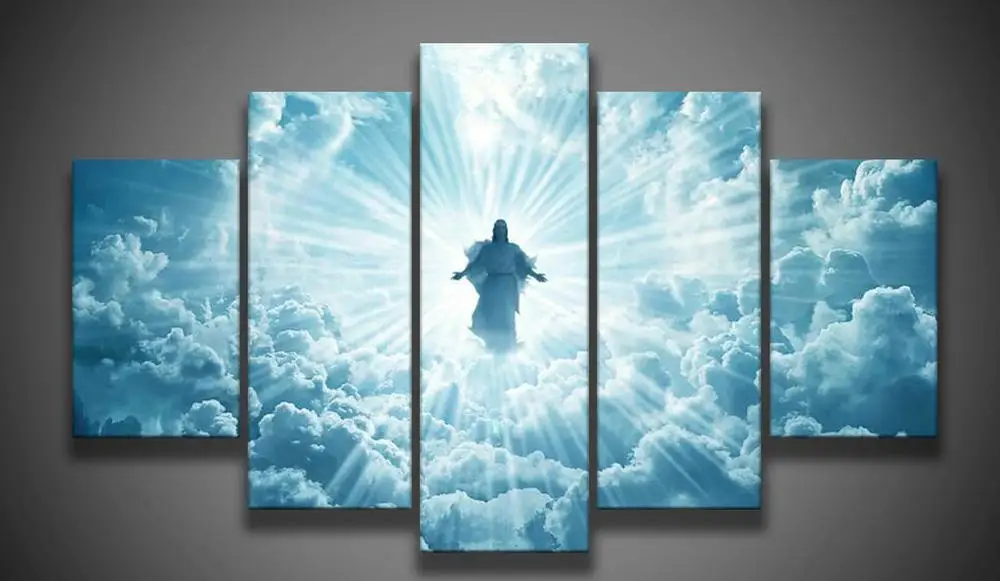 Print-5-pcs-canvas-wall-art-print-Jesus-is-coming-painting-art-picture ...