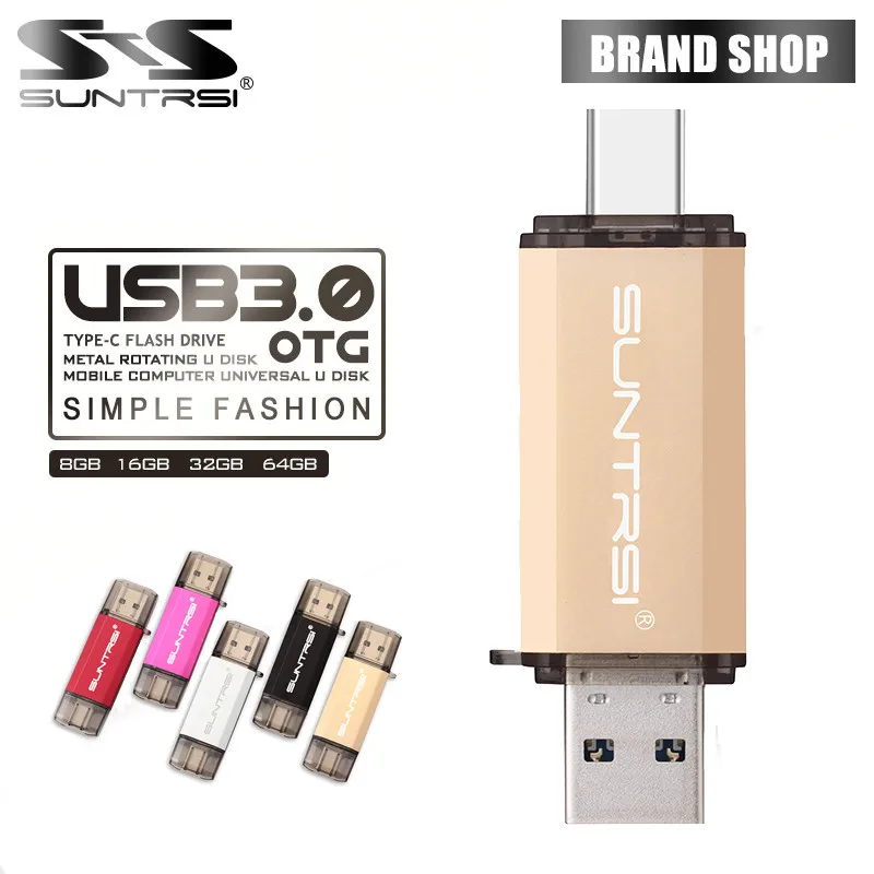 Suntrsi tipo C Pen Drive USB 3,0/3,1 OTG USB Flash Drive 64GB 32GB 16GB ...