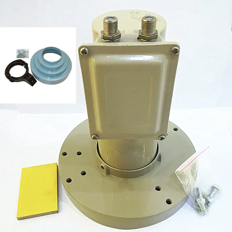 Twin output C Band lnb with conical ring and lnb holder Full HD super ...