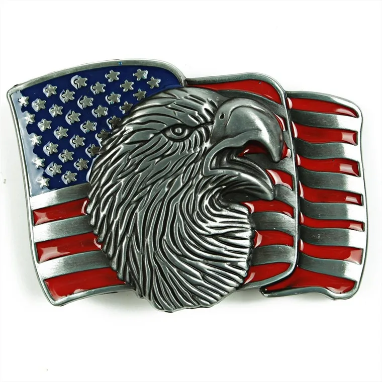 9*6cm Fashion classical American flag hawk belt buckle personality ...