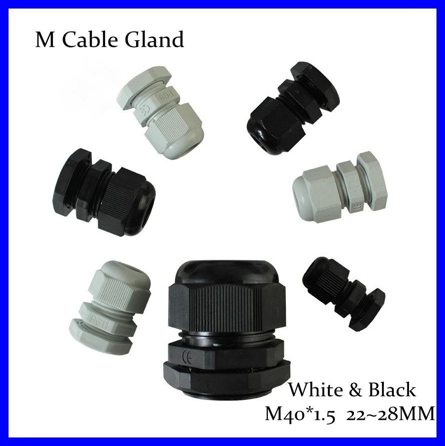 Fio macho m40 22mm ~ 28mm, fio preto ajustável à prova d'água, conector ...