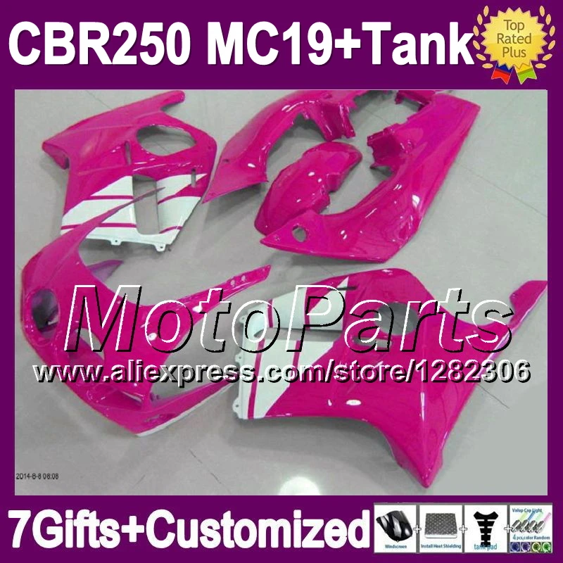 7gifts+Tank Pink white For HONDA CBR250RR MC19 1986 1987 1988 1989 9* ...