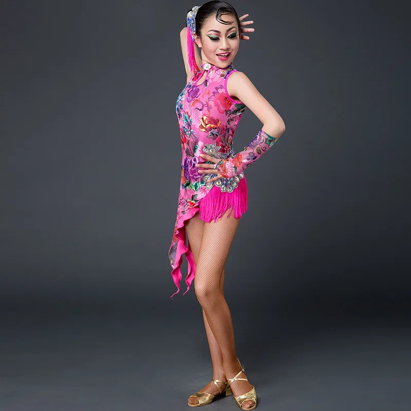 Latin Dancer Girl Professional Competition Dress Cheongsam Sumba ...