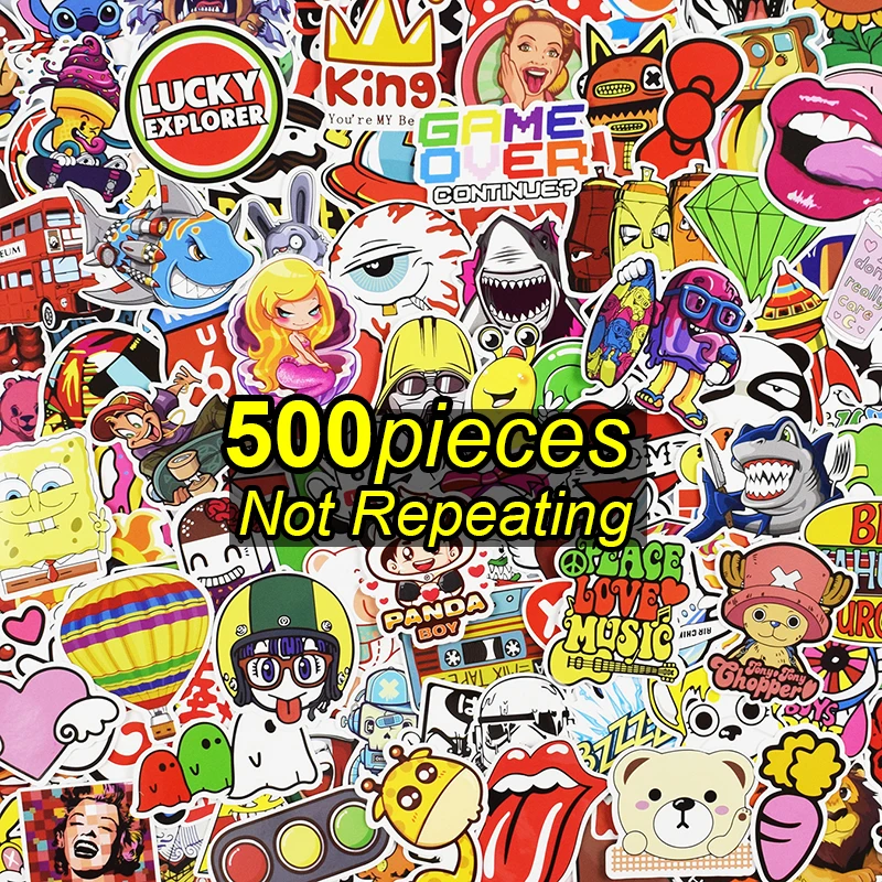 Aliexpress.com : Buy 500 Pcs Sticker for Laptop Skateboard Luggage ...