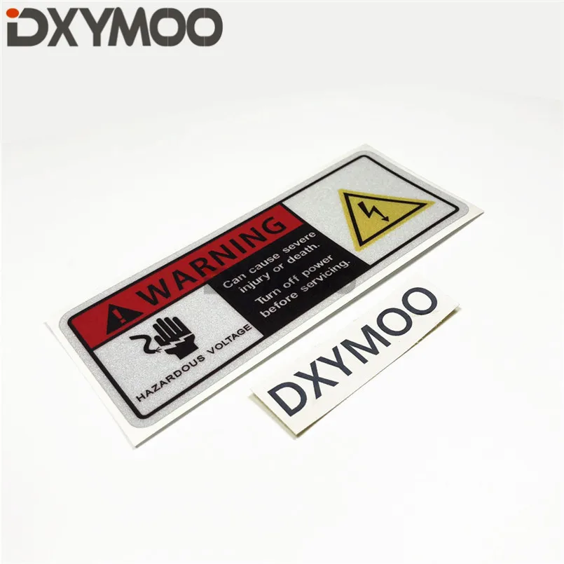 2pcs Motorbike Stickers Warning Hazardous Voltage Turn Off Power Car ...