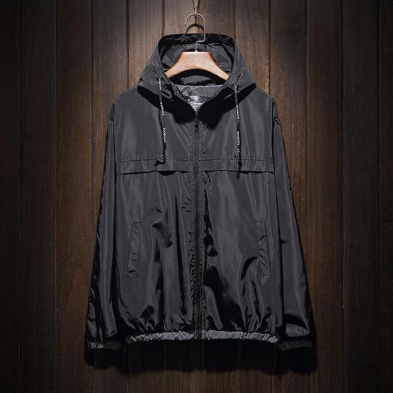 Hot Men Windbreaker Summer New Fashion Jacket Men's Hooded Casual ...