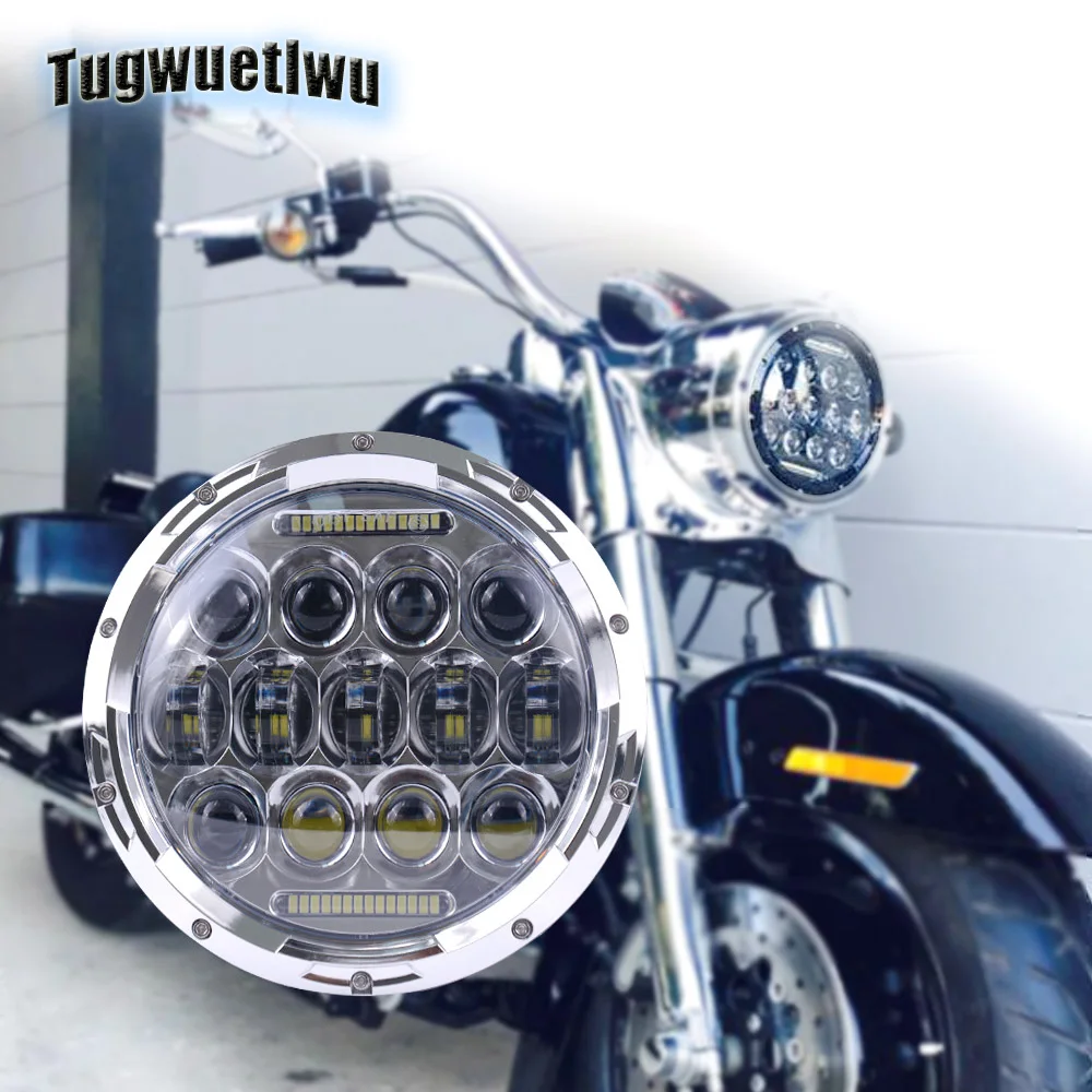 motorcycle 7inch round LED Headlights DRL for harley davidsion ...