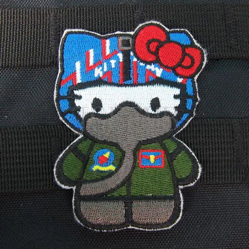 Hello Kitty Top Gun Kitty Military Tactics Morale Embroidery Patch ...