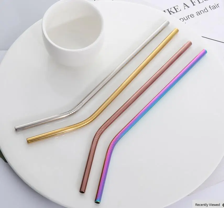 Free Shipping 200pc High Quality Colorful Straw 304 Stainless Steel