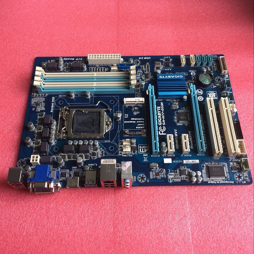 Placa madre original del envío libre para gigabyte GA-H77-DS3H DDR3 LGA ...