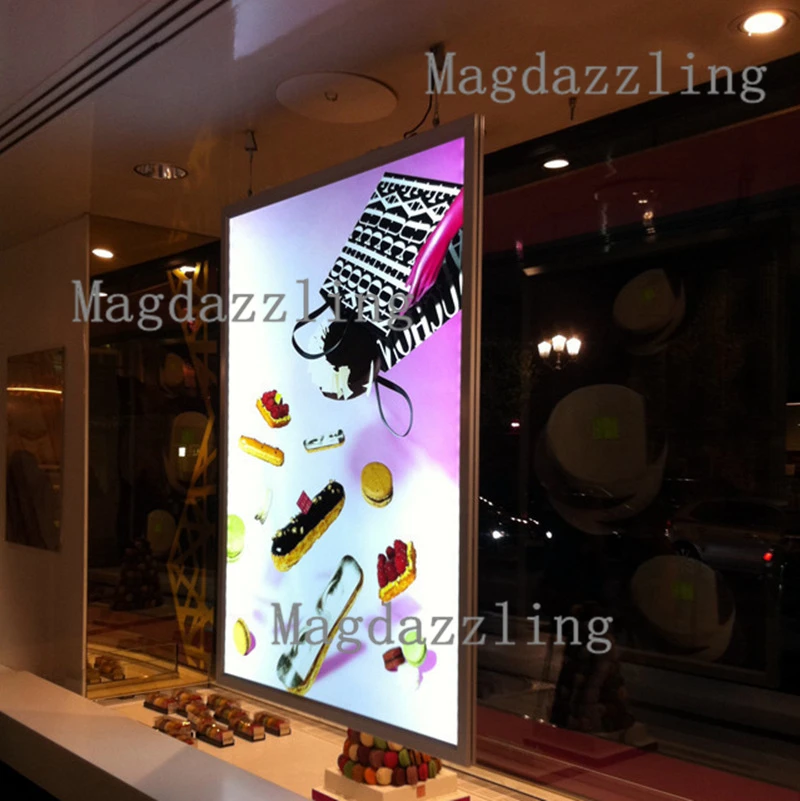 2pcs Super Slim Two Sided Aluminum Frame Light Box Led,indoor A1 Double Sided Led Photo Hanging ...