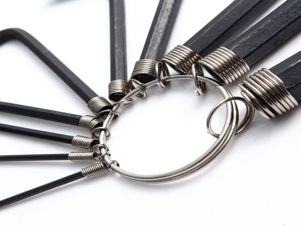 10 In 1 Metric Combination Hex Key Allen Wrench 1.5MM 6MM Mechanic Tool ...