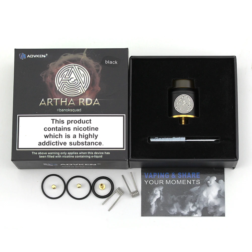 Original Advken Artha RDA 24mm Diameter Tank Dual-post Design & Gold ...