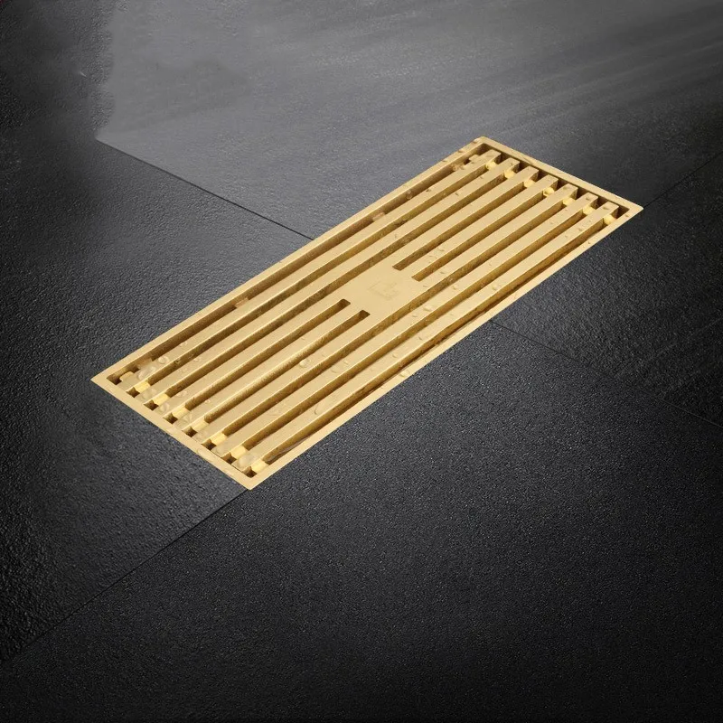 High Quality Gold Pure Copper Brass 200*82mm Bathroom Linear Shower ...
