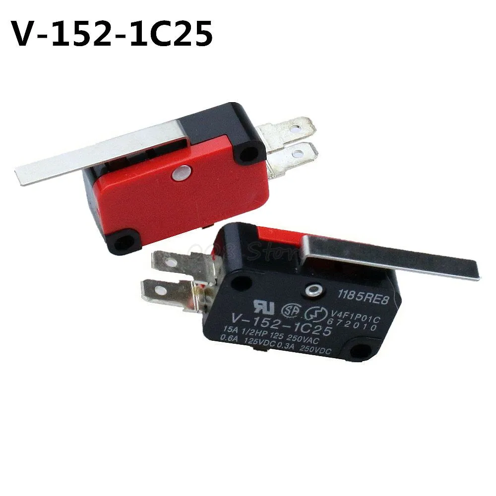 V 152 1C25 SPDT 1NO 1NC Pin Breve Rettilineo Cerniera Leva Limit Micro Interruttore|pz| - AliExpress