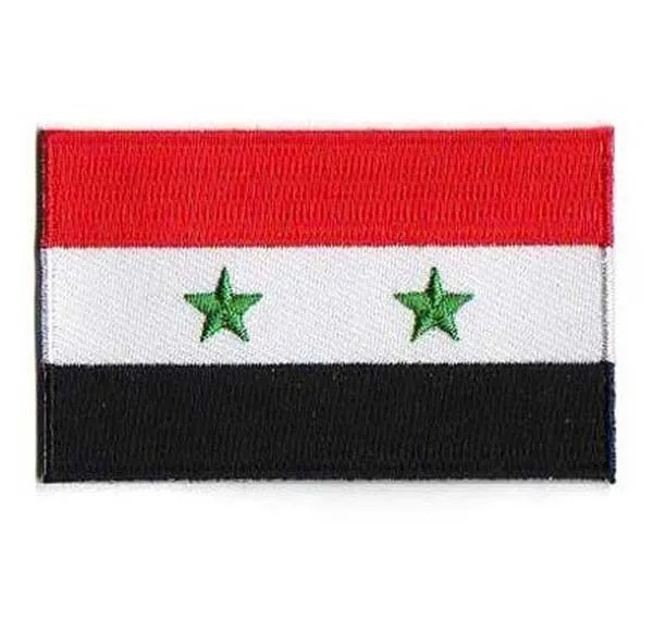 Embroidery Syria Flag Patch Made By Twill With Flat Broder And Iron On ...