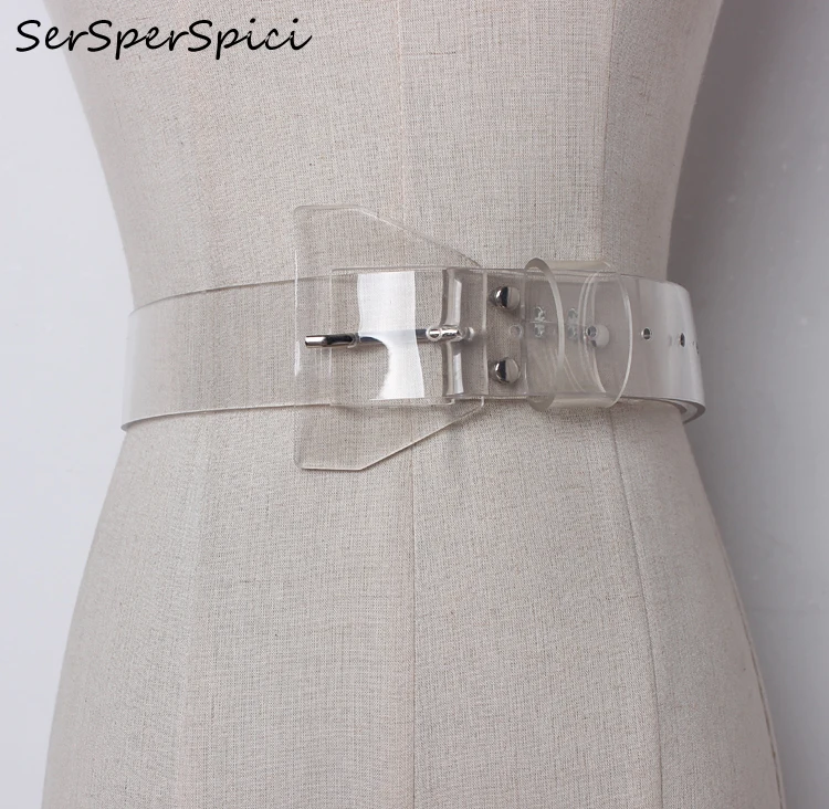 Full Transparent Belt Men And Women Belt Fashion Dance Performance Pvc ...