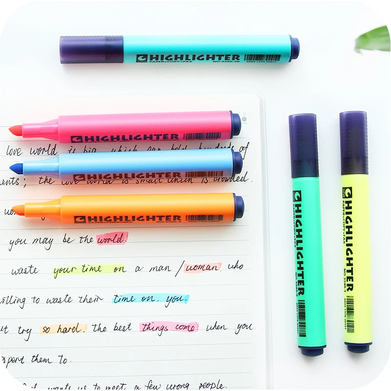 2pcs Highlighter Pens Markers School Stationery Material Escolar ...