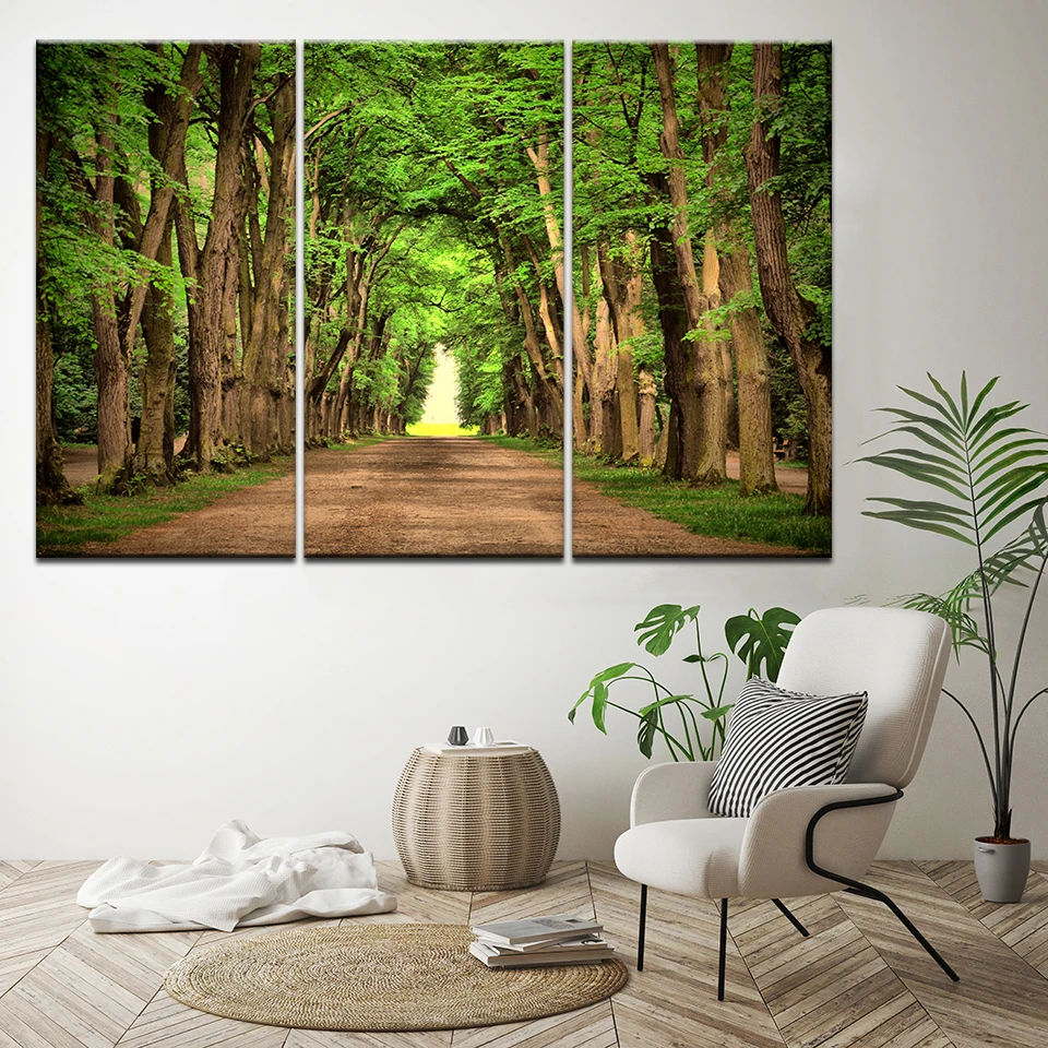 Home & Living Forest canvas Trees wall print Nature decor Snow print ...